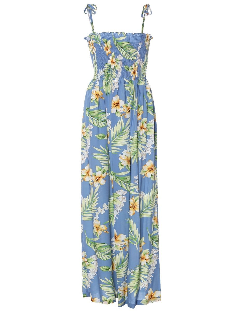 Maxi Smock Top Hawaiian Dress Tuberose Shaka Time Hawaii