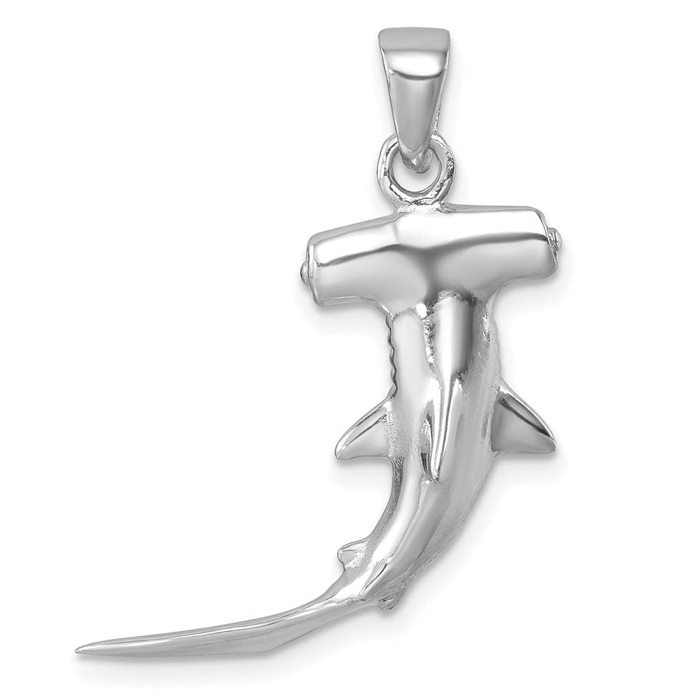 Sterling Silver Polished 3D Hammerhead Shark Pendant – Shaka Time Hawaii