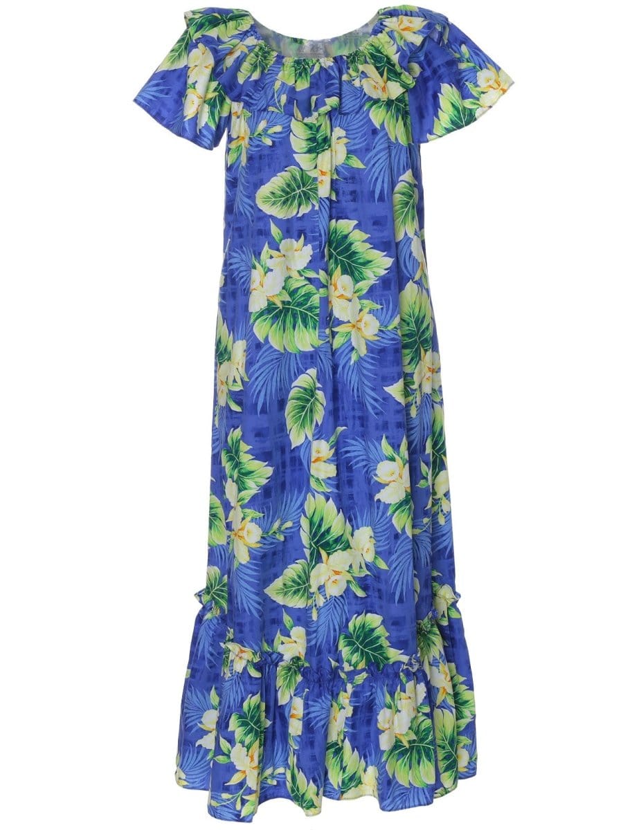 Long Muumuu Dress Relaxed Fit Orchids Kekala – Shaka Time Hawaii