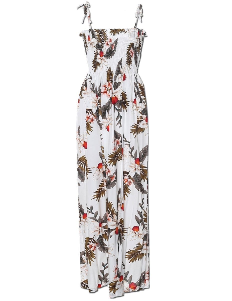 Maxi Long Smock Floral Hawaiian Dress Hanapepe – Shaka Time Hawaii
