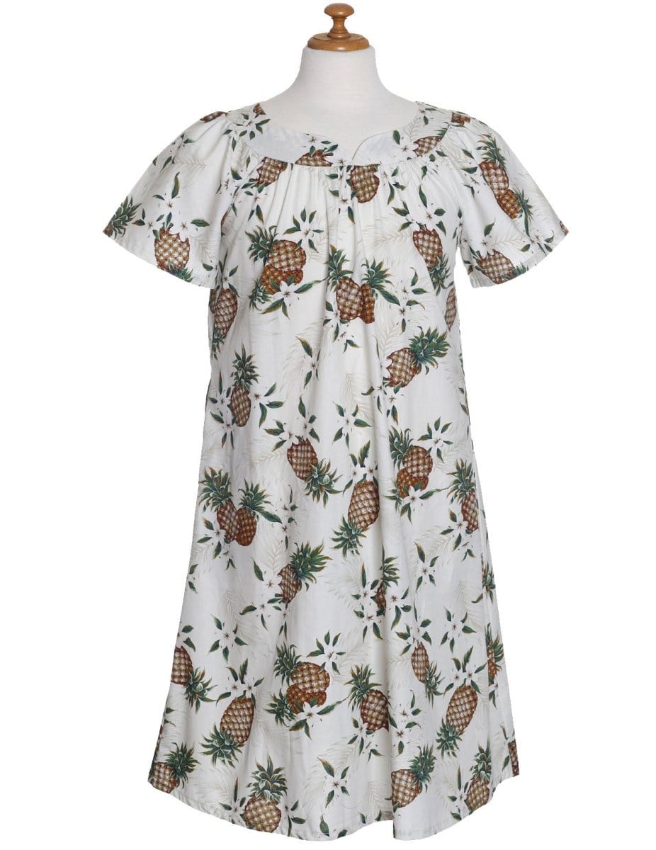 Short Muumuu Dress Sunny Pineapples – Shaka Time Hawaii