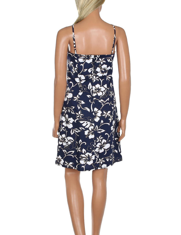Short Spaghetti Straps Hawaiian Dress Classic Hibiscus Pareo Shaka